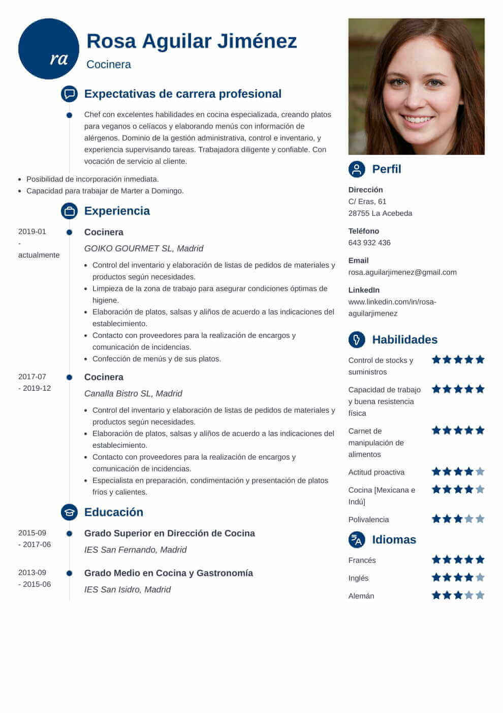 Ejemplos De Curriculum Vitae CV Ejemplos: +80 Currículum Vitae Hechos