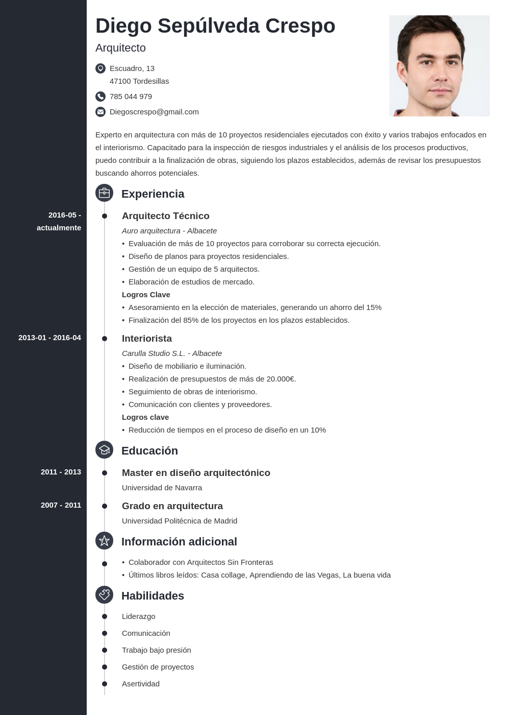 Plantillas y Ejemplos de Currículum para Arquitecto