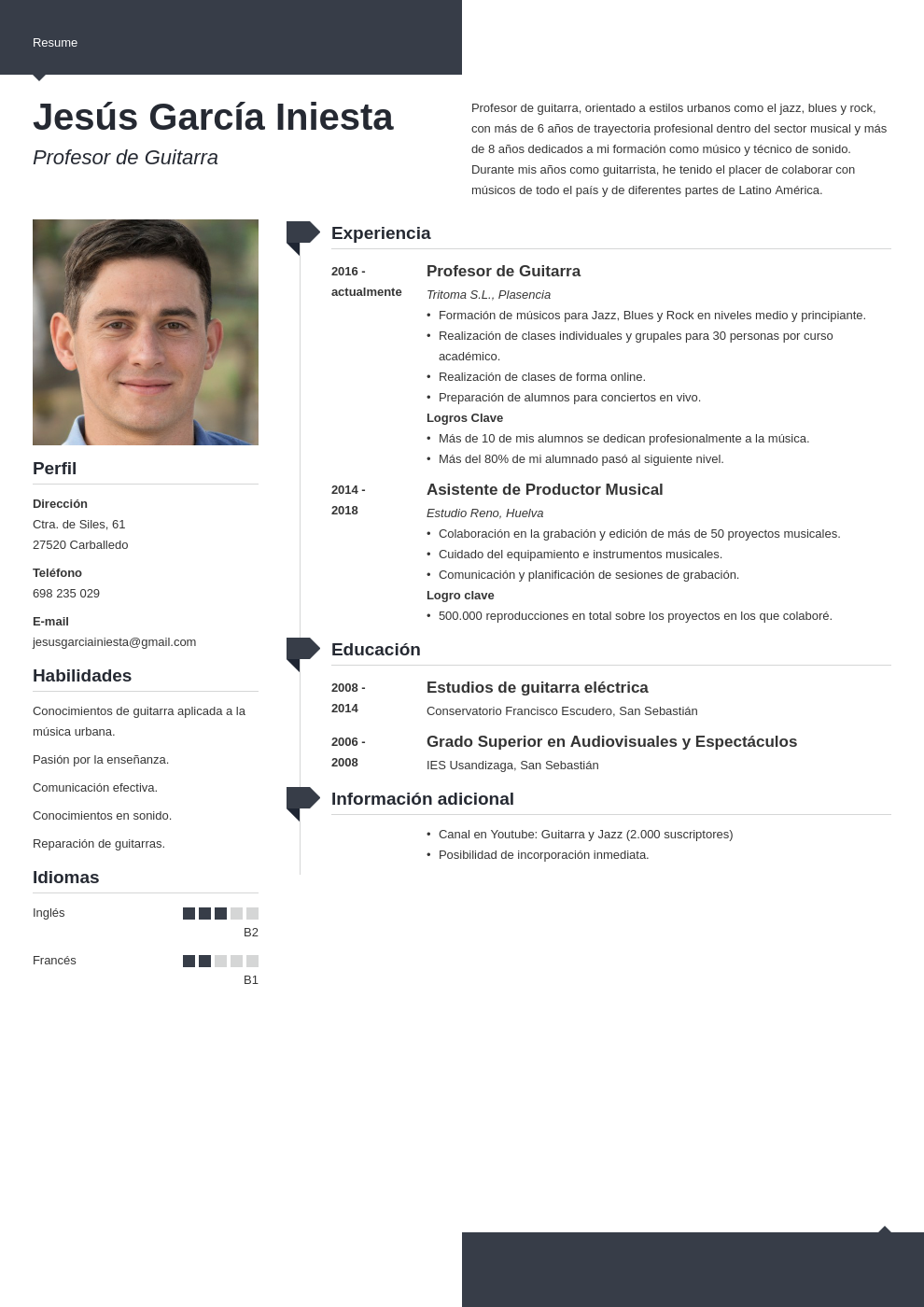 Ejemplo de Curriculum Vitae para Músico en 2026: Ejemplo