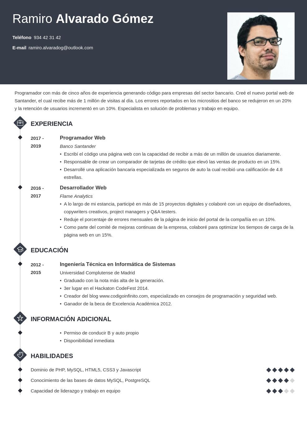 Ejemplos y Plantillas de Currículum para Programador