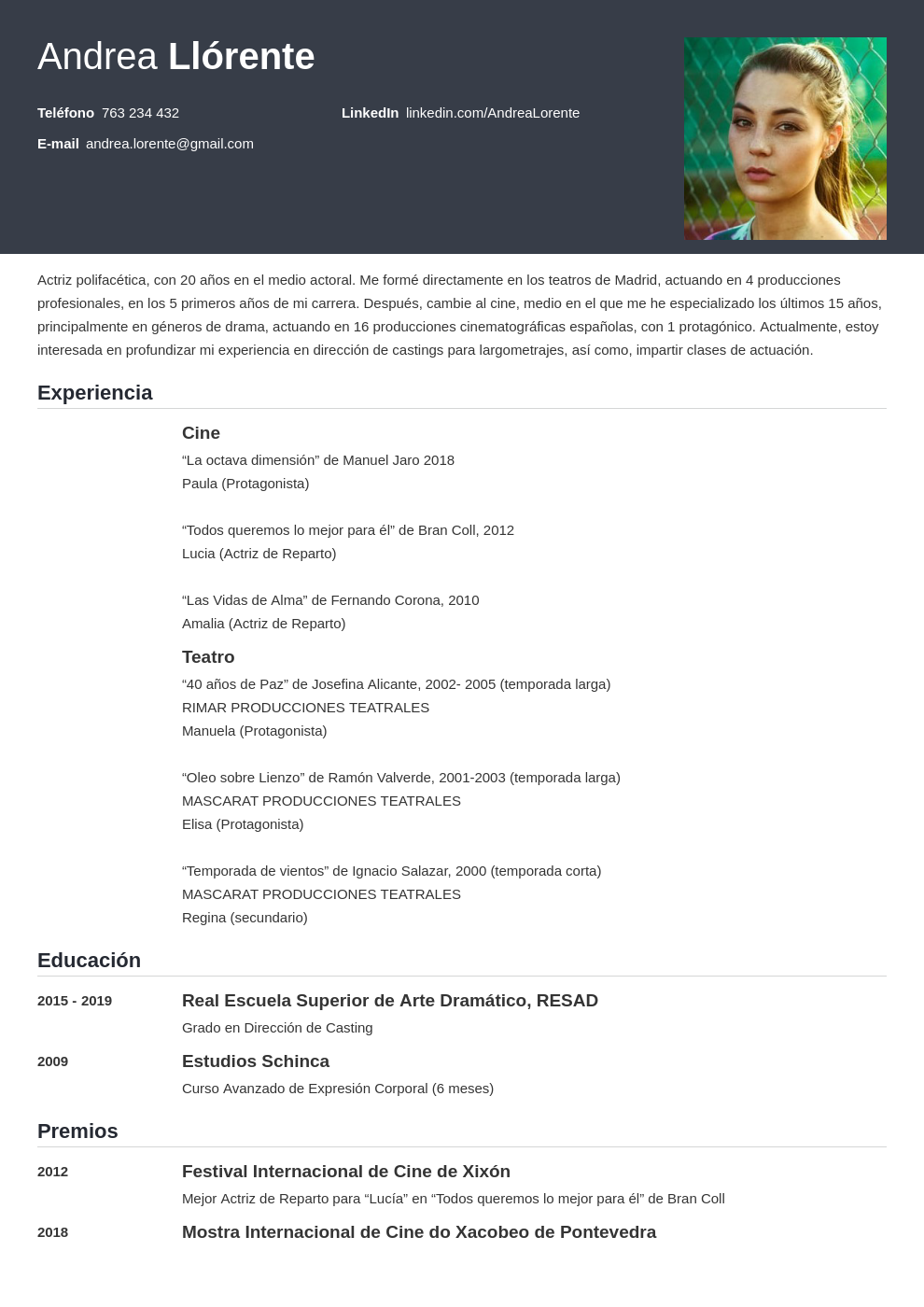 Curriculum Vitae para Actor o Actriz: Ejemplos + Consejos